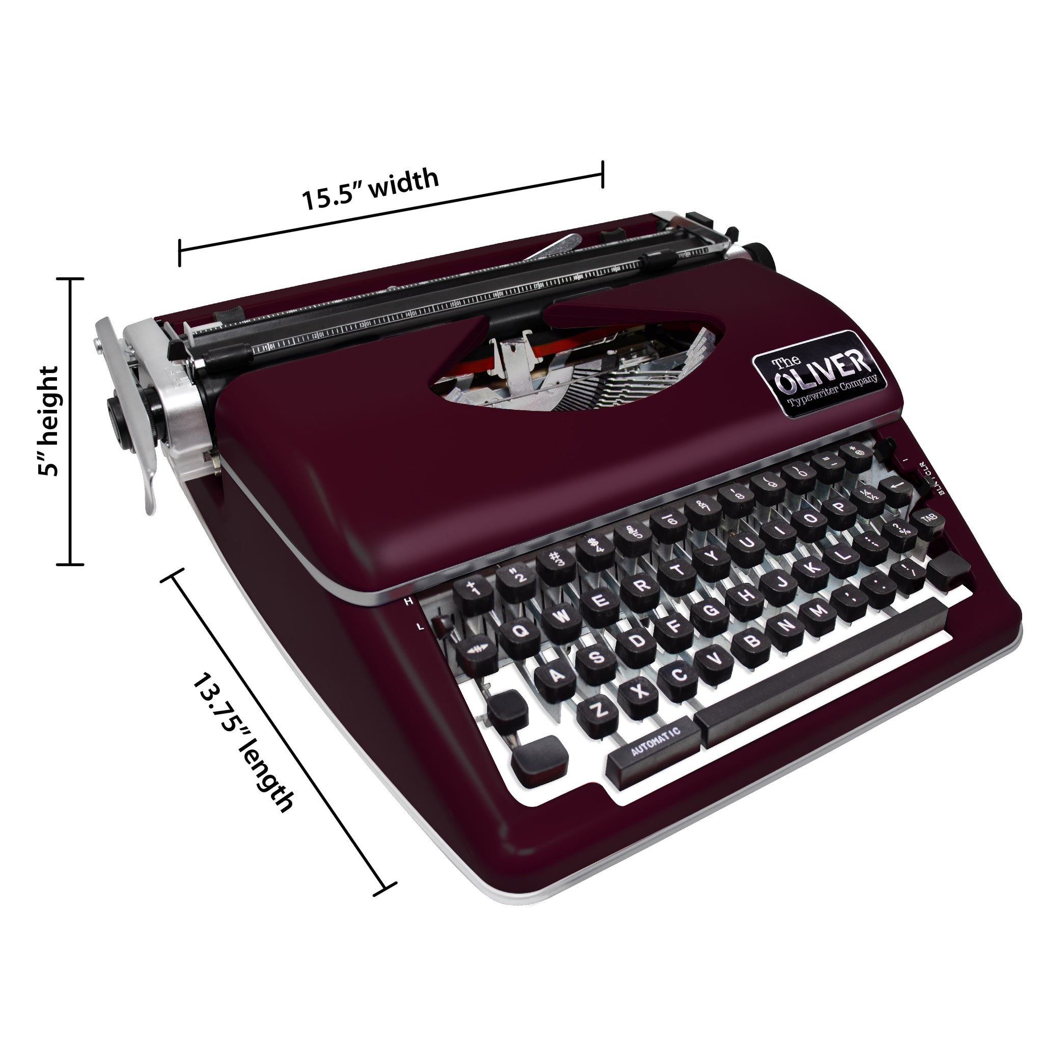 The Oliver Typewriter Company Legacy Manual Typewriter, Burgundy